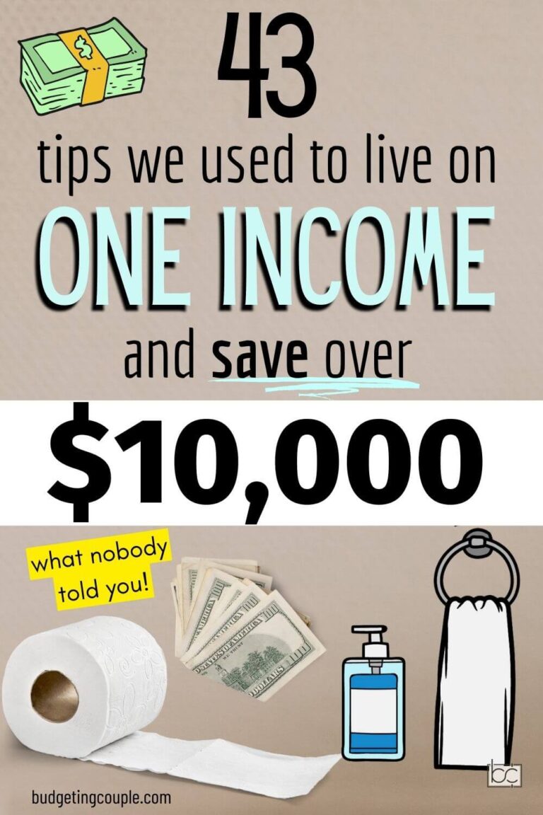43 Tips to Save Money on One Income - Budgeting Couple