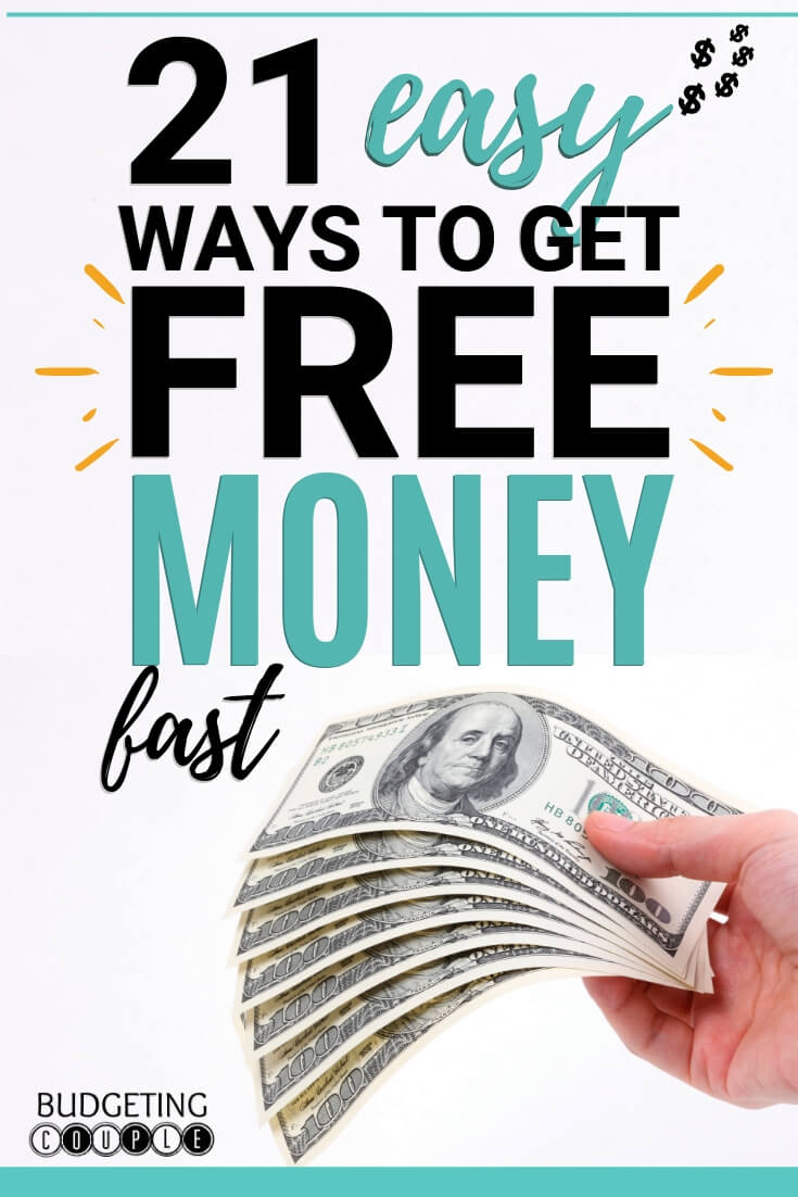 13 Ways To Get Free Money Right Now fast Budgeting Couple
