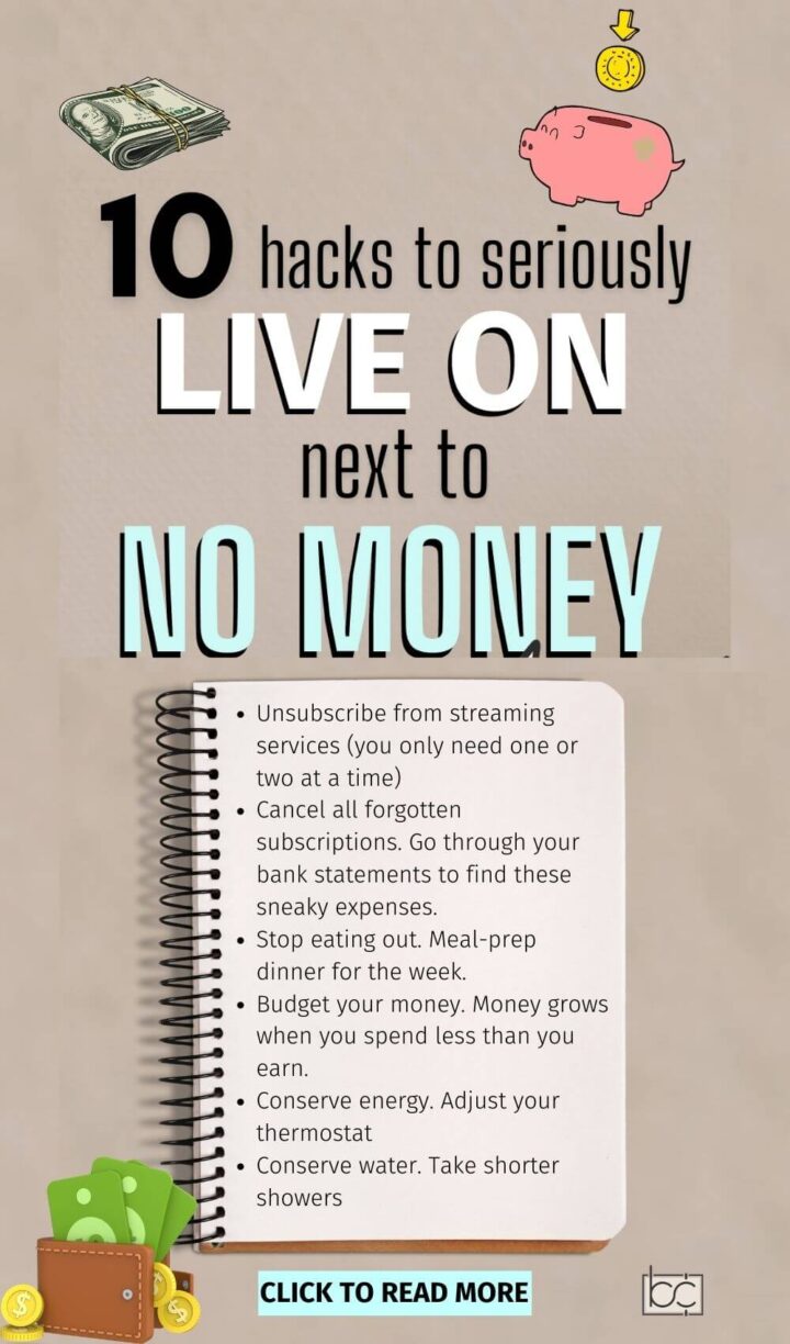 10 Tips to Live on Next to Nothing: Start Saving Money Fast - Budgeting ...