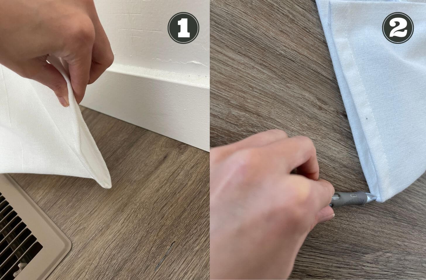 How to Hem Curtains Without a Sewing Machine or an Iron - Budgeting Couple