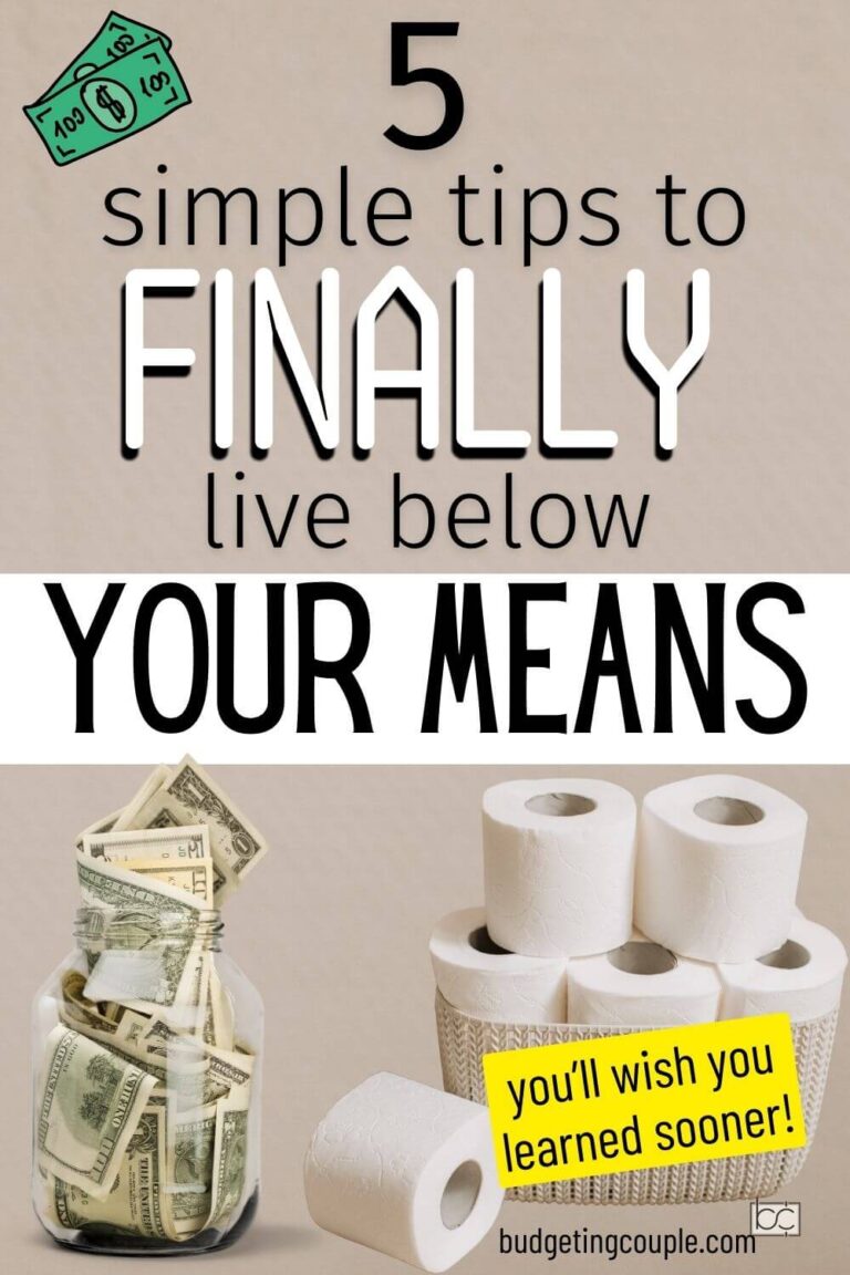 5 Tips to Live Below Your Means - Budgeting Couple