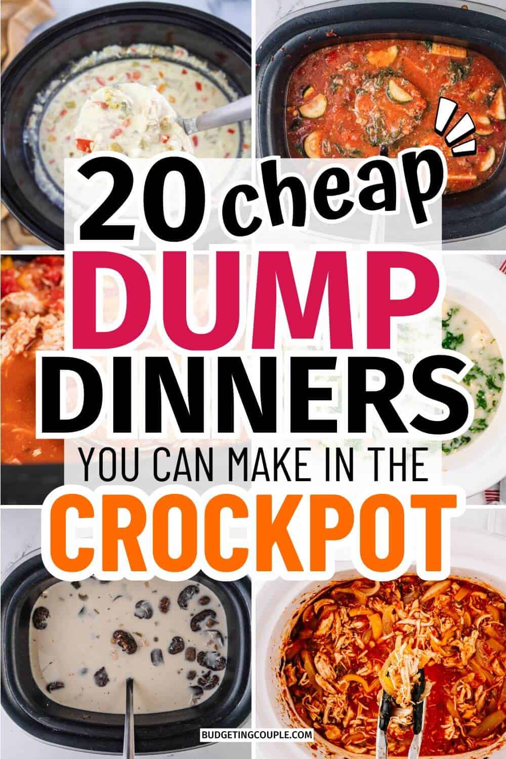 20 Cheap Crockpot Dump Meals - Budgeting Couple