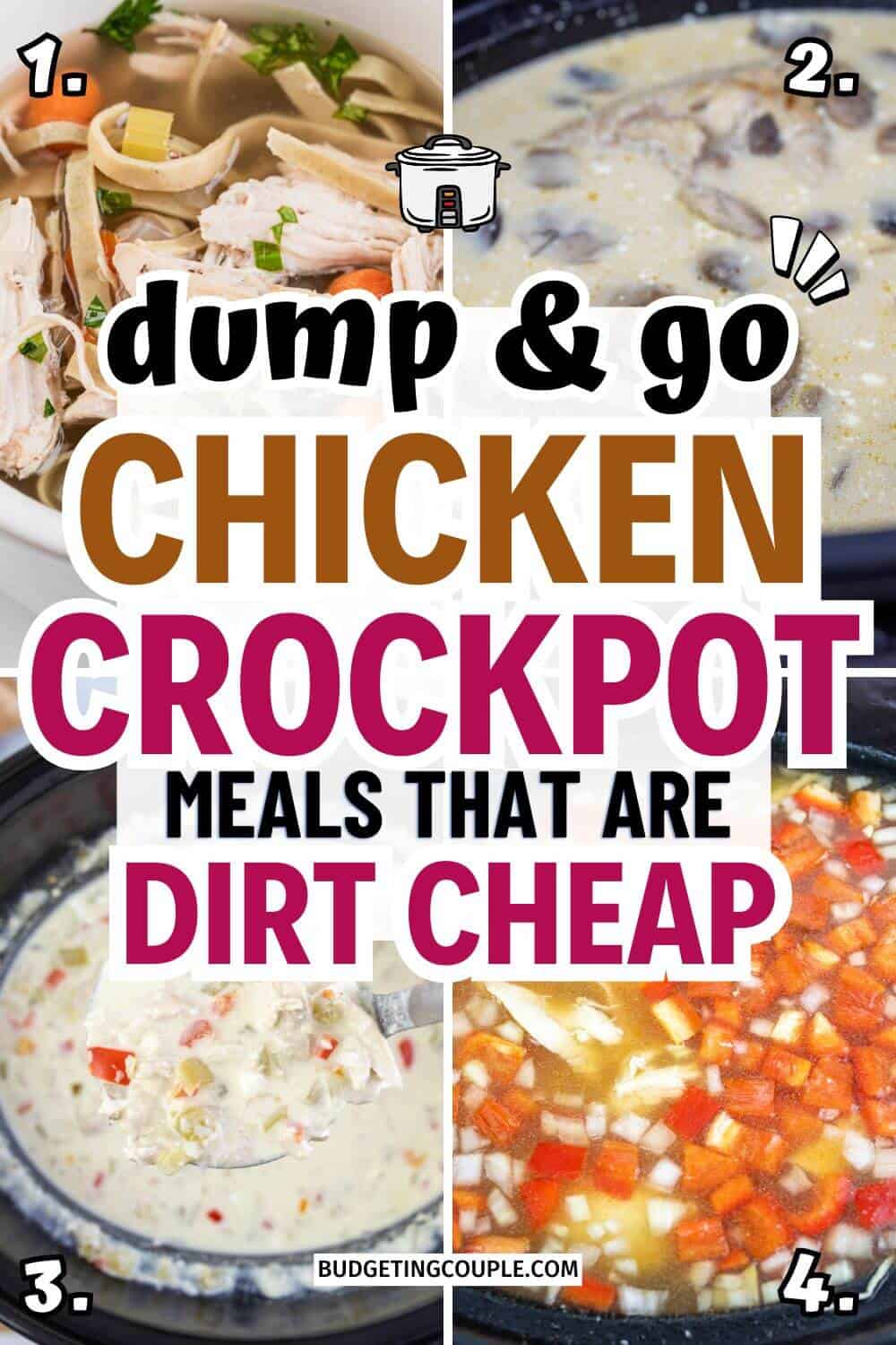 20 Cheap Crockpot Dump Meals - Budgeting Couple